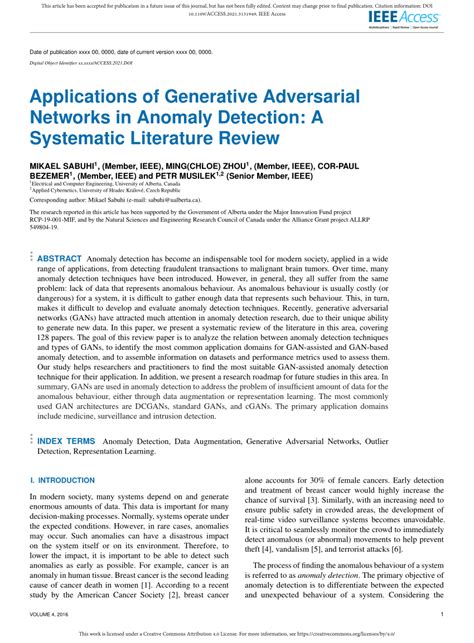 Pdf Applications Of Generative Adversarial Networks In Anomaly