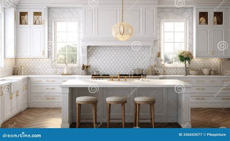 Backsplash White Kitchen Tile Stock Illustration Illustration Of Elegance Chic 336043077