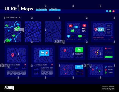 Gps Position Ui Elements Kit Stock Vector Image And Art Alamy