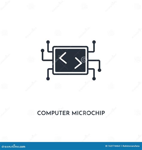 Computer Microchip Icon Simple Element Illustration Isolated Trendy Filled Computer Microchip