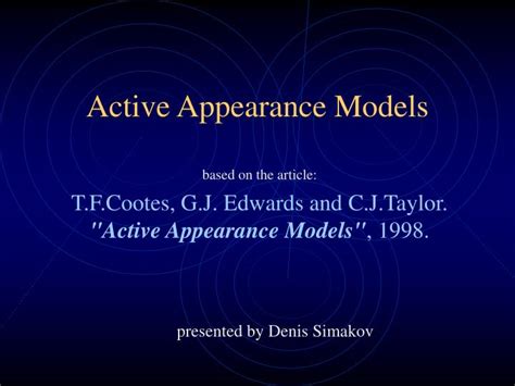 Ppt Active Appearance Models Powerpoint Presentation Free Download Id795584