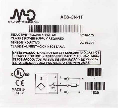 Inductive Proximity Sensor Mm Diameter X Mm Body Mm Range PN AES CN F