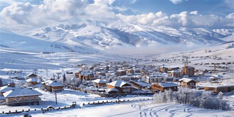 겨울에는 눈 덮인 아늑한 마을 눈 속의 마을 눈 덮인 마을 겨울의 마을 배경 일러스트 및 사진 무료 다운로드 Pngtree