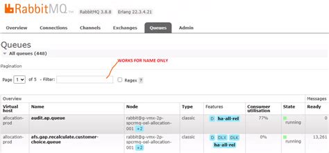 Filter On Queues Tab Rabbitmq Management Ui Not Working Stack Overflow