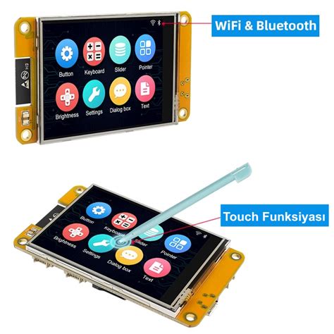 ESP32 2 8 240x320 LCD TFT Touch Ekranlı Sarı IoT Dövrə Kartı Makerstore Azerbaijan