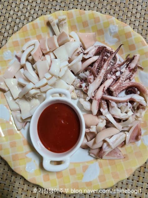 오징어숙회 만들기 생오징어 손질하는방법 네이버 블로그
