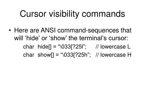 Ppt Ansi Command Sequences Powerpoint Presentation Free Download