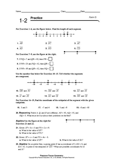 Worksheet 1 Heyy Name Class Date 1 2 Practice Form G For