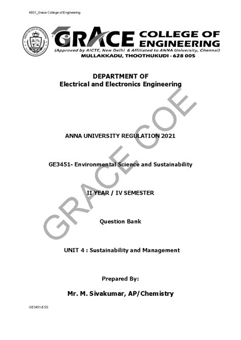 Iv Cta Ge3451 Ess Unit4 Qb Department Of Electrical And Electronics Engineering Anna