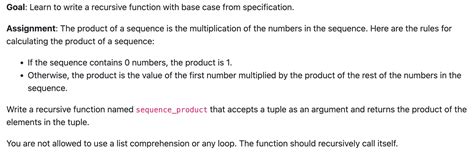 Solved Goal Learn To Write A Recursive Function With Base