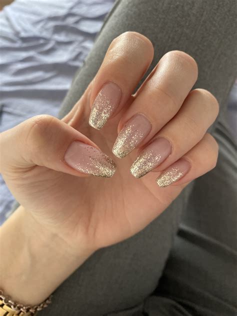 Glitter Nails Ombre Nails Glitter Bridesmaids Nails Gold Nails