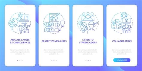 Premium Vector Disruption Action Plan Blue Gradient Onboarding Mobile App Screen