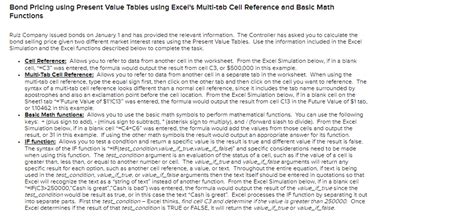 solved bond pricing using present value tables using excel s