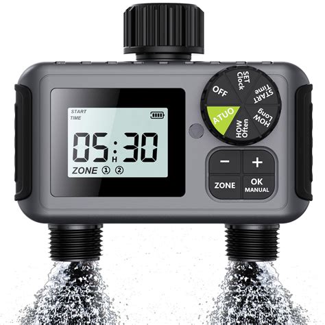 Sprinkler Timer For Garden Hose 2 Zone Water Timer For Garden With Rain Delay Faction Manual