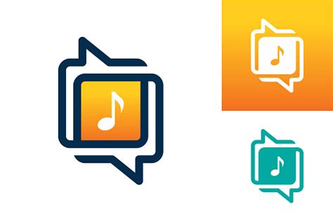 채팅 음악 로고 템플릿 디자인 벡터 엠블럼 디자인 개념 창조적 인 기호 아이콘 개념에 대한 스톡 벡터 아트 및 기타 이미지 개념 개념과 주제 기포 Istock