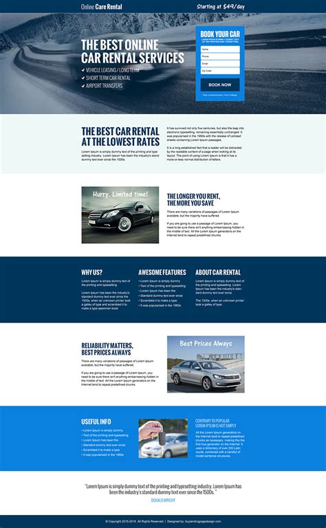 Best Car Rental Responsive Landing Page 06 Car Hire And Car Rental