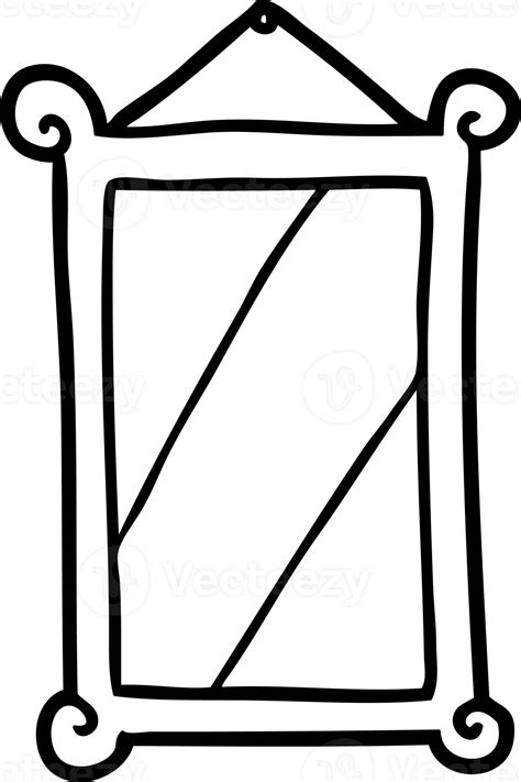 Line Drawing Of A Framed Old Mirror Icon 40839643 Png