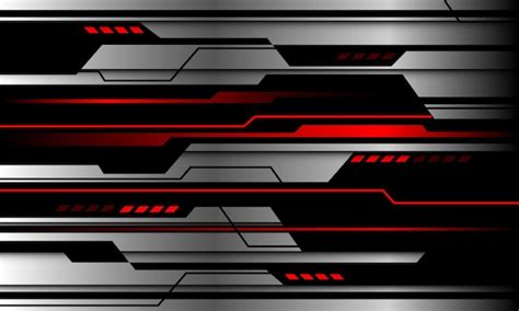 Premium Vector Abstract Red Metallic Light Line Circuit Silver Black