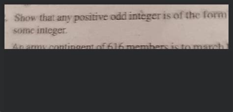 show that any positive odd integer is of the form some integer filo