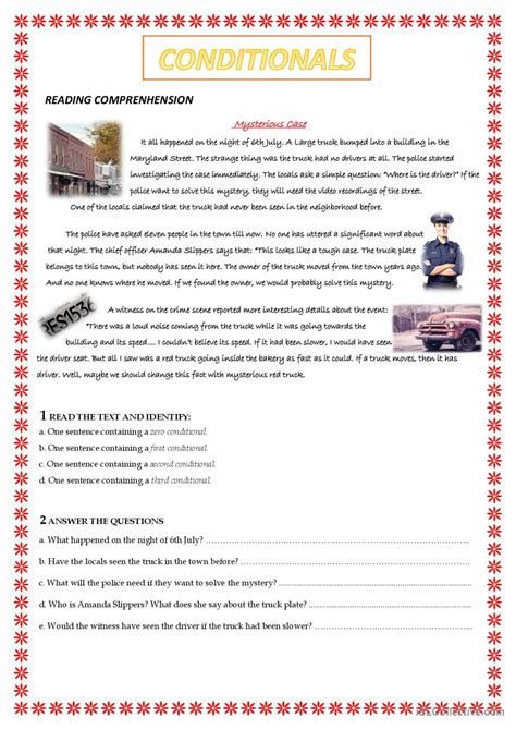 Reading Comprenhension Conditional English Esl Worksheets Pdf And Doc
