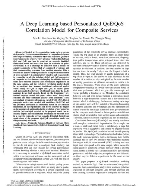 A Deep Learning Based Personalized Qoe Qos Correlation Model For