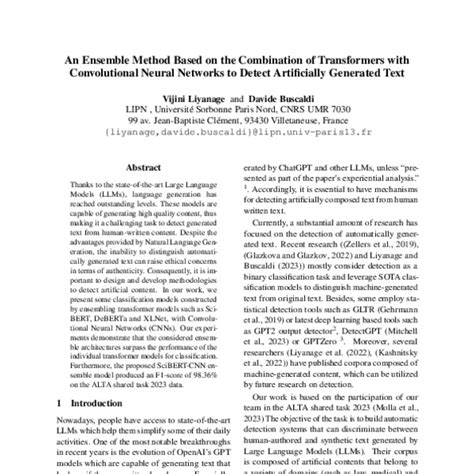 an ensemble method based on the combination of transformers with