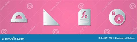 Set Paper Cut Protractor Triangle Math Function Mathematical Symbol And Subsets Is Subset Of