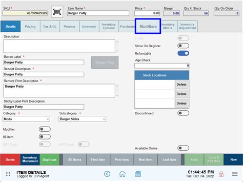 Organize Modifier Pages Exatouch Knowledge Base