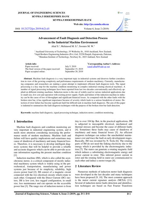 Pdf Advancement Of Fault Diagnosis And Detection Process In Industrial Machine Environment