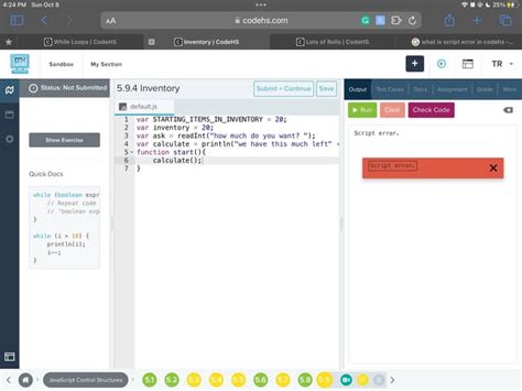 Why Am I Getting This Error Rcodehs