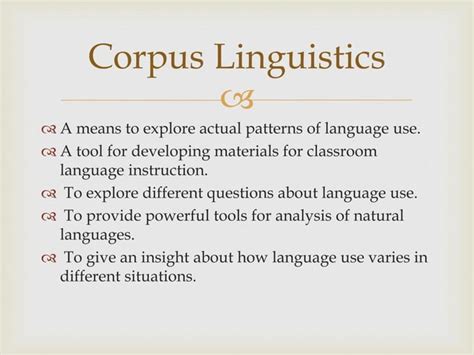 Corpus Linguistics Pptx