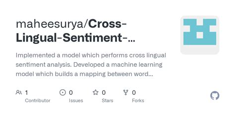 Github Maheesuryacross Lingual Sentiment Analysis Implemented A