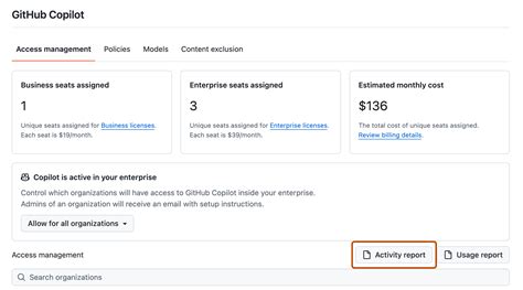 Downloading A Copilot Activity Report For Your Organization Or Enterprise Github 文档