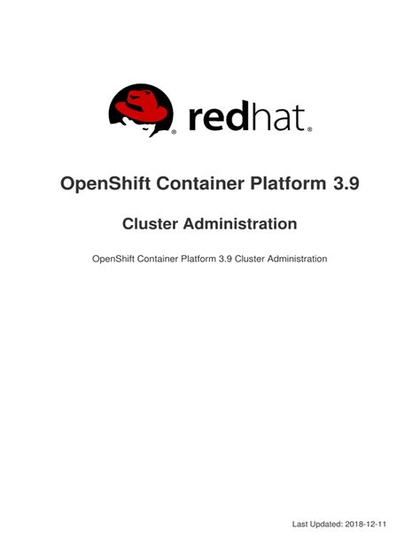 Openshift Container Platform 3 9 Cluster Administration En Us Pdf Creative Commons