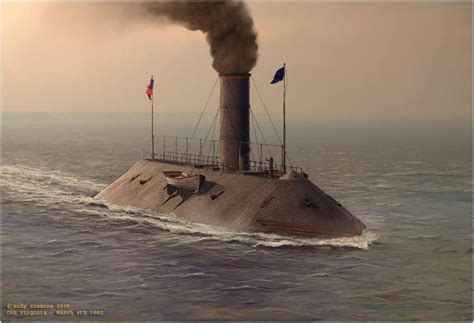 Artist Rendering Of The Css Virginia Emerging Civil War