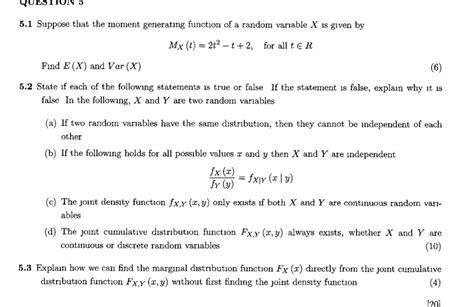 Solved Suppose That The Moment Generating Function Of A Chegg