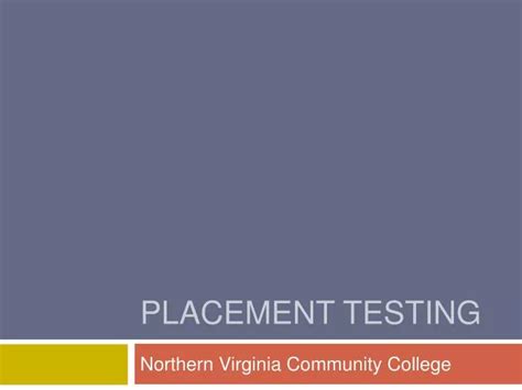 PPT Placement Testing PowerPoint Presentation Free Download ID