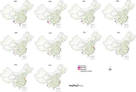 Location Of The Detected Spatial Clusters Of P Falciparum Malaria Download Scientific Diagram