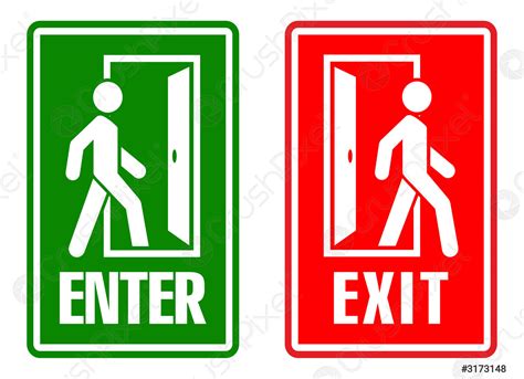 Entry And Exit Sign Stock Vector 3173148 Crushpixel