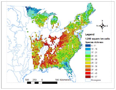 Spatial Variations Of Tree Species Richness Estimated For Qualified Download Scientific Diagram