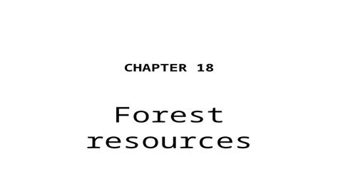 Ppt Chapter 18 Forest Resources Learning Objectives Understand The Various Functions Provided