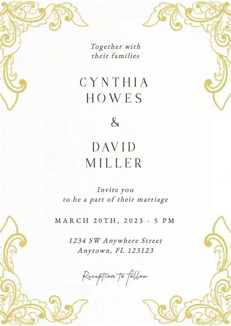 클래식 프레임 무료 청첩장 템플릿 Invitanku