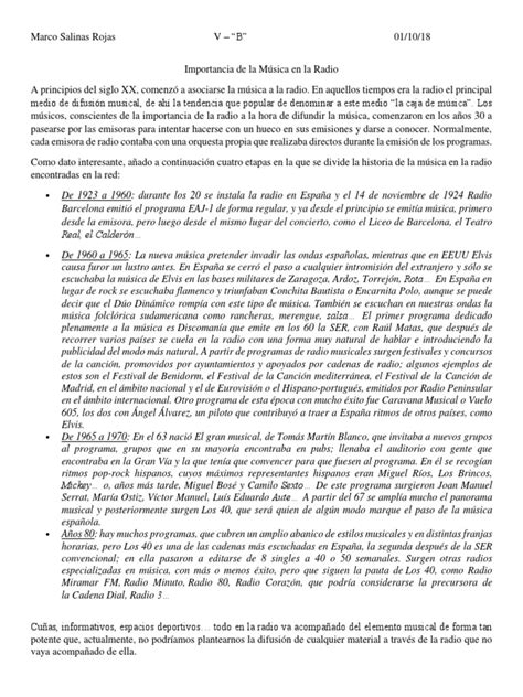 Importancia De La Música En La Radio Pdf Las Emociones Cerebro