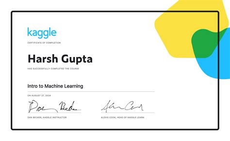 Harsh Gupta Completed The Intro To Machine Learning Course On Kaggle