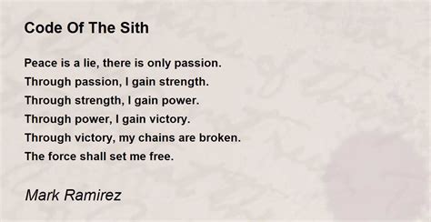 Sith Code In Sith Language