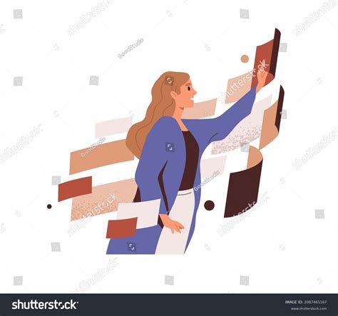 Abstract Data Analysis Person Work Systems Stock Vector Royalty Free