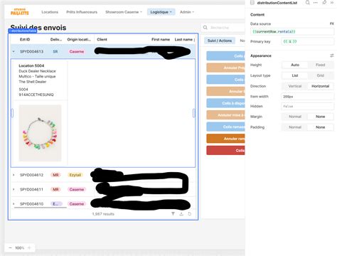 List View Inside A Table Expandable Row Does Not Display The Correct