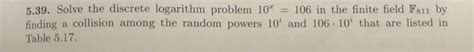 539 Solve The Discrete Logarithm Problem 10 106 In