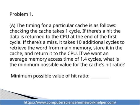 Master Level Memory Hierarchy Cache Questions Solved PPT