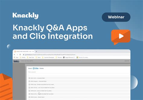 Knackly Qanda Apps And Clio Integration Knackly